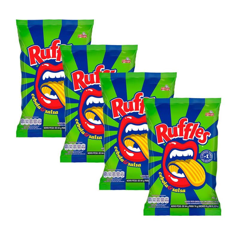 Kit 4 Batata Ruffles Elma Chips Sabor Cebola e Salsa 76g - Ruffles ...