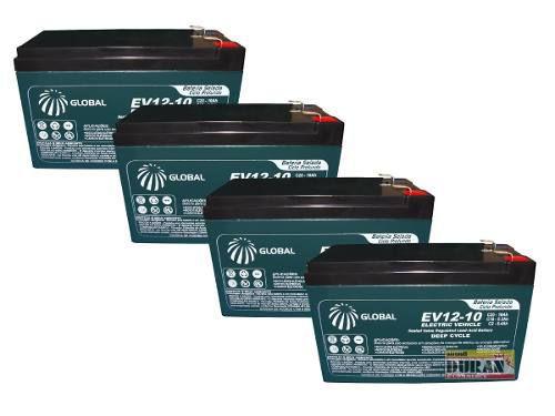 Kit 4 Bateria Global 10ah 12v Bike Elétrica 6dzm10 Scooter - Bateria ...