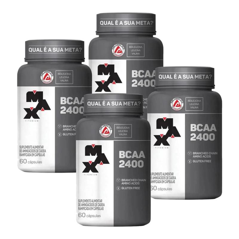 Kit 4 BCAA 2400 60 Capsulas - Max Titanium - BCAA - Magazine Luiza