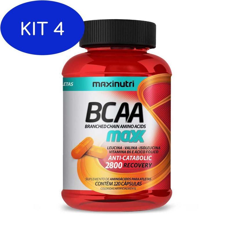 Kit 4 Bcaa Maxx 2800 700Mg 120 Capsulas Maxinutri - BCAA - Magazine Luiza