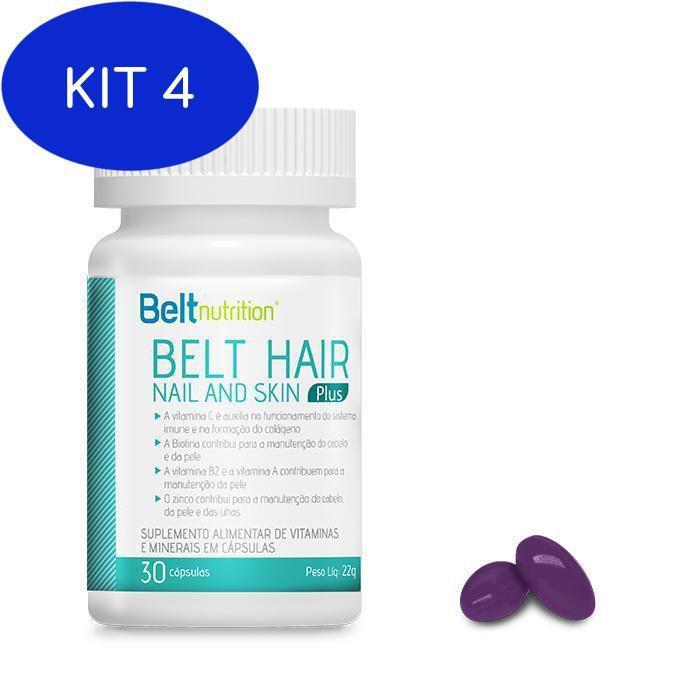 Kit 4 Belt Hair Nail And Skin Plus 30 Cápsulas Gelatinosas - Belt ...