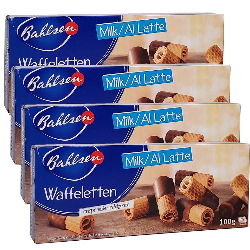 Kit 4 Biscoito Alemão Bahlsen Waffeletten Milk 100G - Biscoito ...