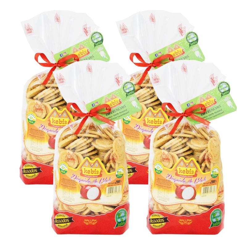 Kit 4 Biscoito Caseiro Disquinho de Cebola Natural 800g Kebis - KEBIS ...