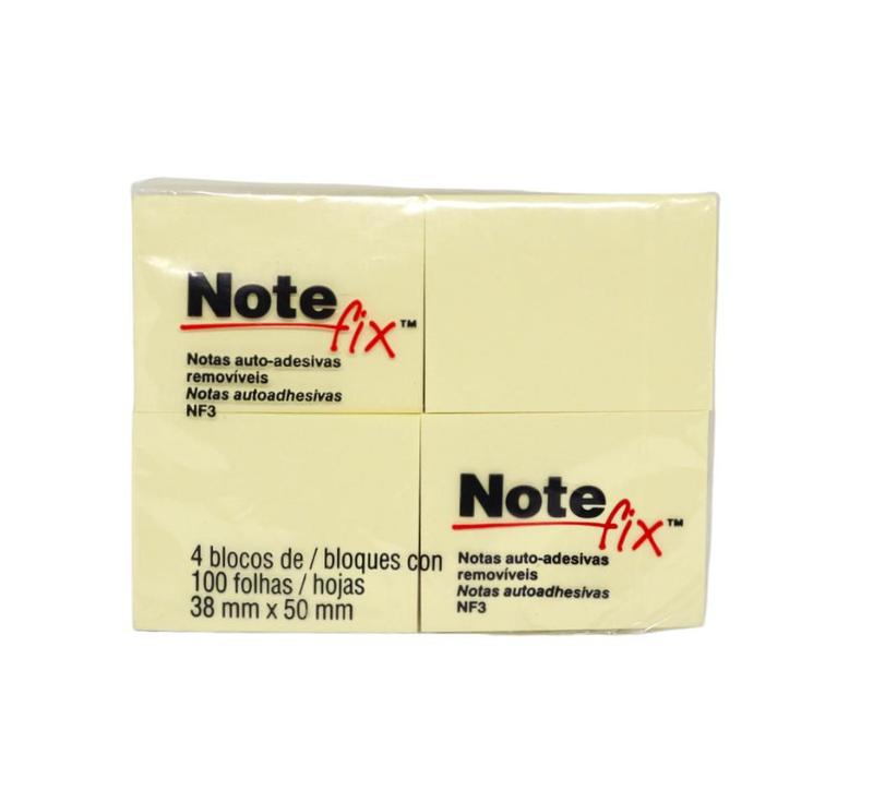Kit 4 Bloquinho Post It Note Fix 38 mm X 50mm 400 Folhas - 3M - Bloco ...