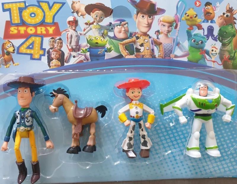 Kit 4 Bonecos 15cm Personagens Toy Story 4 Woody Buzz Jessie - MHR ...