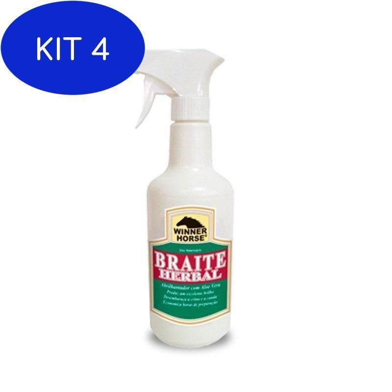 Kit 4 Braite Herbal Abrilhantador Spray - 500Ml - Winner Horse ...