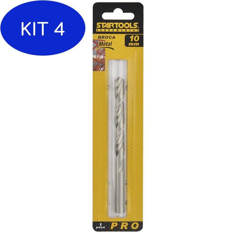 Kit 4 Broca De Aco Rapido Para Metal Pro 10Mm Na Cartela - OEM - Broca ...