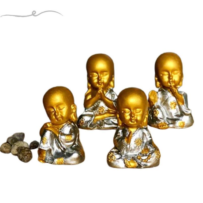 kit 4 budas dourado prata decorativos prosperidade resina - STOOZ ...