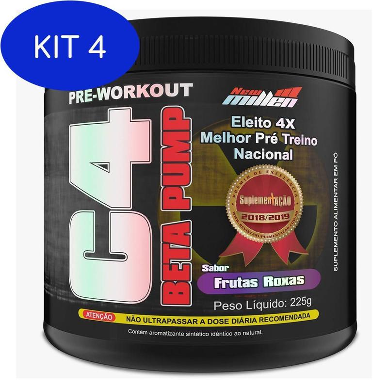 Kit 4 C4 Beta Pump Extreme Preworkout 225G Frutas Roxas New - New ...