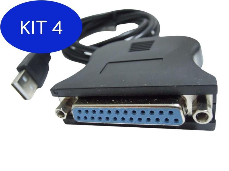 Kit 4 Cabo Conversor Usb 2.0 X Paralelo Db25 Lpt1 - Js Technology ...
