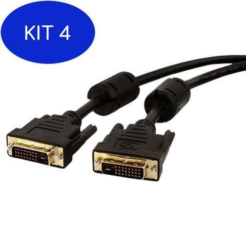 Kit 4 Cabo Para Monitor Dvi-D 24+1 Dual Link 5 Metros - OEM - Cabo DVI - Magazine Luiza