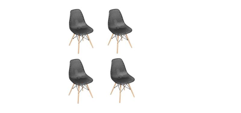 Kit 4 Cadeiras Eames Design Colméia Eloisa Preto - Homelandia - Móveis ...