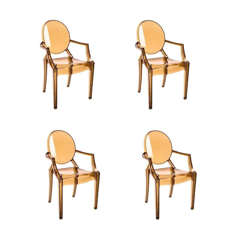 Kit 4 cadeiras ghost com braço ambar - LUCYHOME - Outros Móveis ...