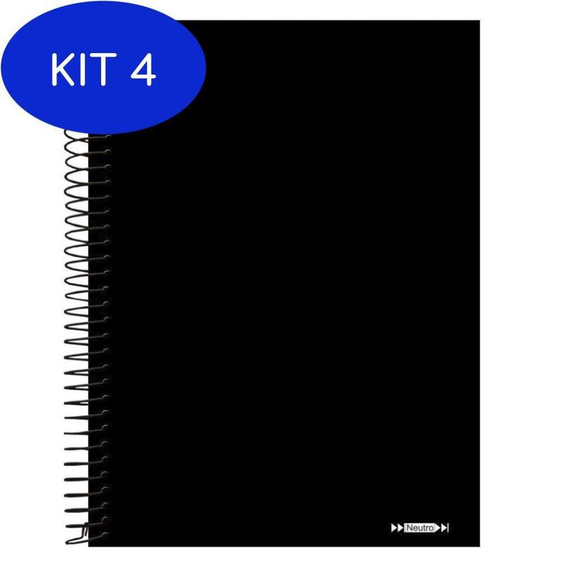 Kit 4 Caderno 1/4 Tamoio Espiral Neutro 200 Folhas 2584 - Caderno ...