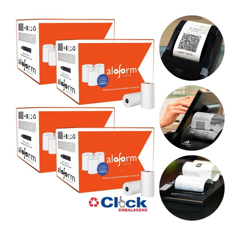 KIT 4 CAIXAS c/Bobina PDV Térmica branca 80MM X 30MT 30 UNIDADES por ...