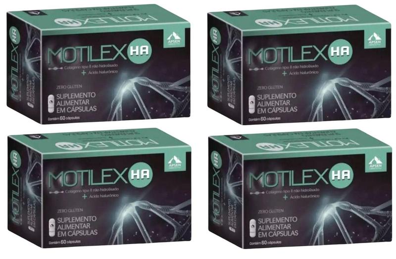 Kit 4 caixas Motilex HA 60 Capsulas ( Colágeno não hidrolisado tipo II ...