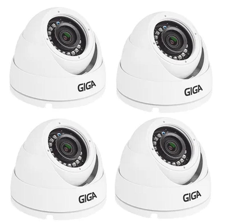 Kit 4 Câmeras Dome Giga 1080p - GIGA SECURITY - Câmera de Segurança e ...