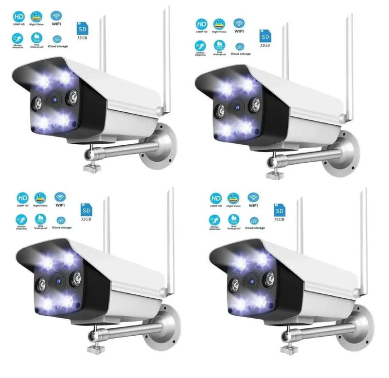 kit 4 Cameras Ip Externa A Prova D Agua Wifi Visao Noturna Full Hd Ip65 ...
