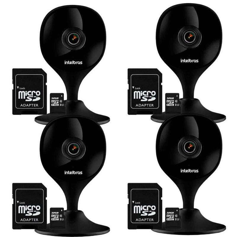 Kit 4 Câmeras Wi-Fi com Aúdio e Inteligência Artificial iMX C Black ...