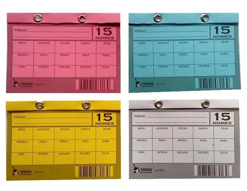 Kit 4 cartelas de rifa 15 25 50 e 100 nomes tamoio - Rifa - Magazine Luiza