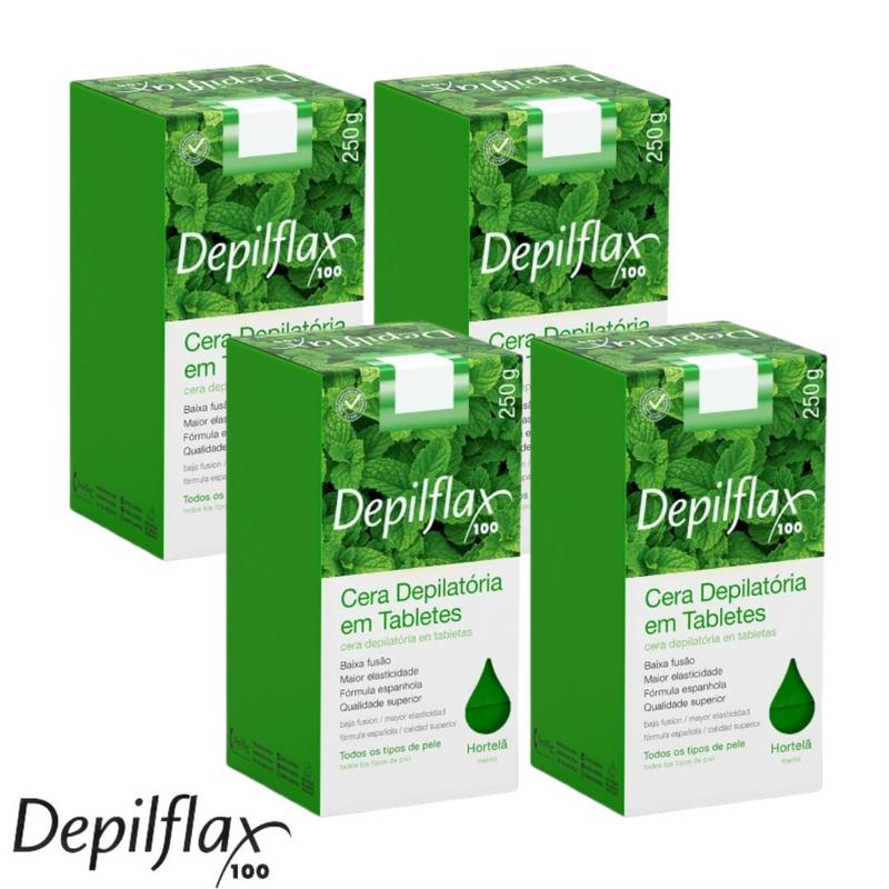 Kit 4 Cera Quente Depilação Elástica Hortela Em Barras 250g Depilflax ...