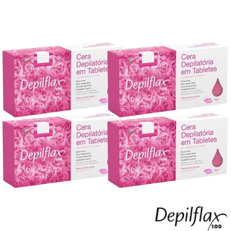 Kit 4 Cera Quente Depilação Elástica Natural Em Barras 1kg Depilflax ...