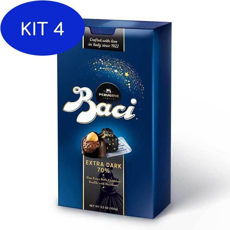 Kit 4 Chocolate Nestlé Perugina Baci - Extra Dark 70% Bijou - Chocolate ...