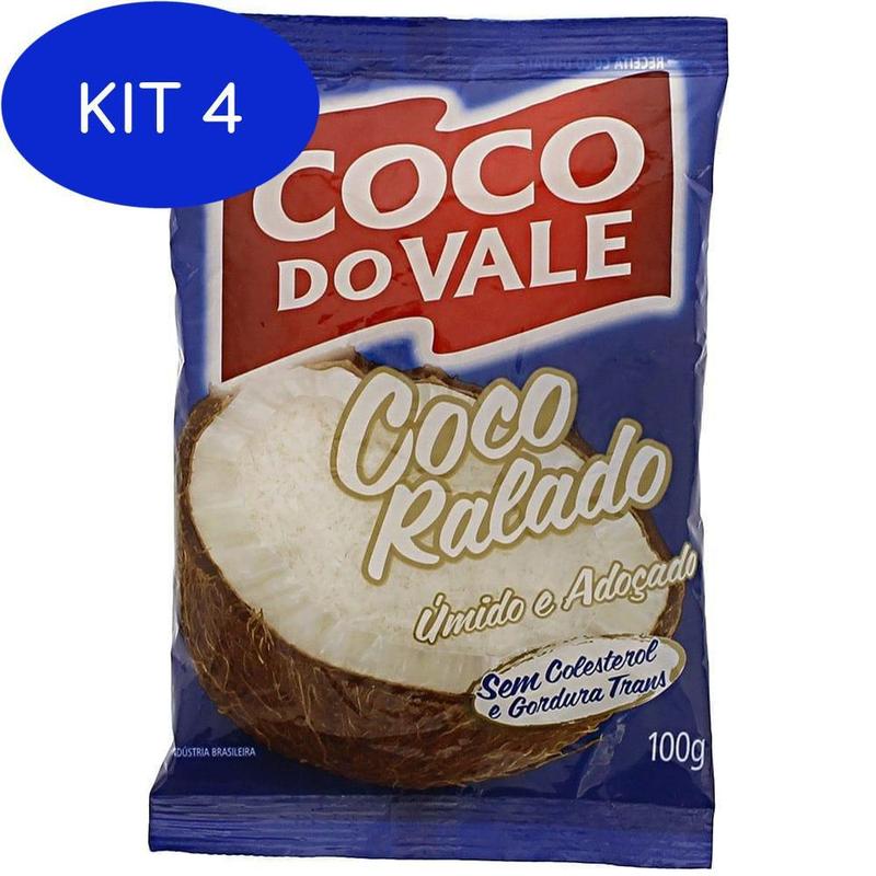 Kit 4 Coco Ralado Umido E Adocado 1Kg Do Vale - Coco Ralado - Magazine ...