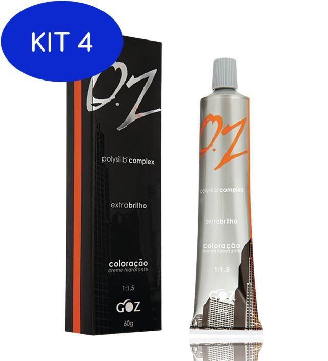 Kit 4 Coloração 8.0 Louro Claro Natural Oz-Goz - Tinta de Cabelo ...