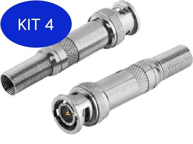 Kit 4 Conector Bnc Macho Com Mola Conex 1000 10 Peças - Intelbras ...