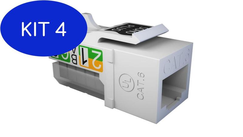 Kit 4 Conector Rj 45 Fêmea Cat.6 Sohoplus Furukawa Branco - Emenda para ...