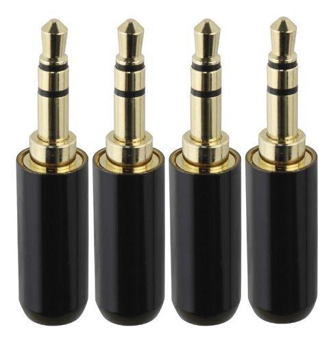Kit 4 Conectores Plug P2 Macho Gold Metálico Stereo T-black - TBLACK ...