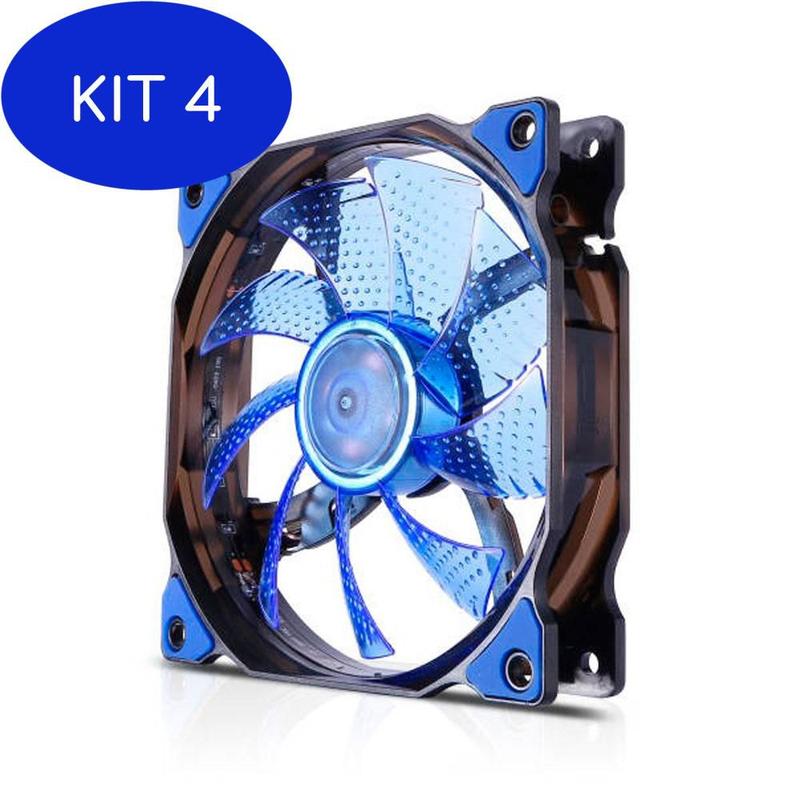 Kit 4 Cooler Evolut Fan Polar Wind Blue 1100Rpm - Water Cooler ...