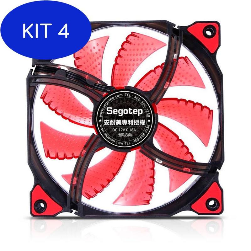Kit 4 Cooler Evolut Fan Polar Wind Red 1100Rpm - Water Cooler ...