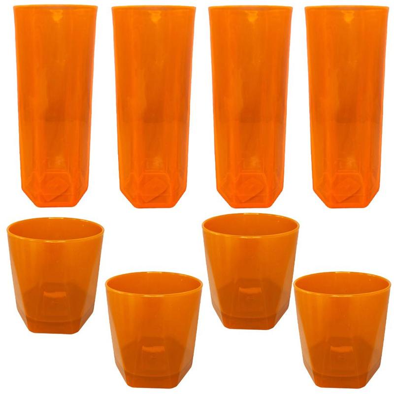 Kit 4 Copo Long Drinks Formatura + 4 Copos Whisky Acrílico - Arqplast ...