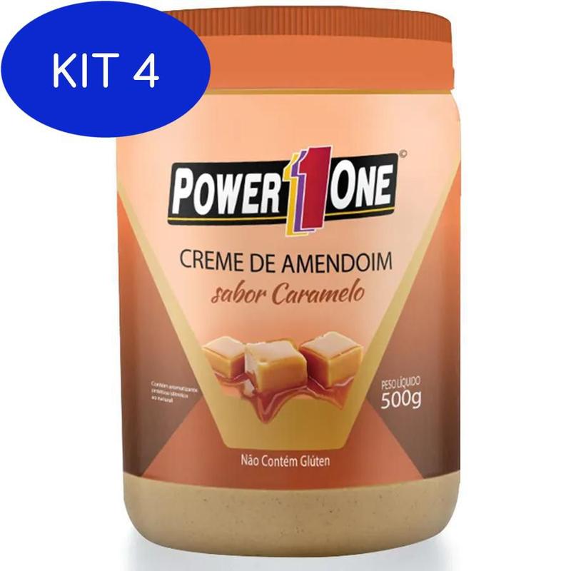 Kit 4 Creme De Amendoim Power 1 One 500G Sabor Caramelo - Power One ...