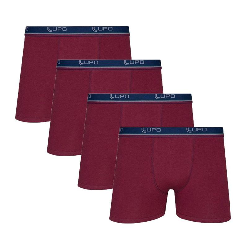Kit 4 Cuecas Boxer Box Lupo Algodão Varias Cores - 523 - Cueca ...
