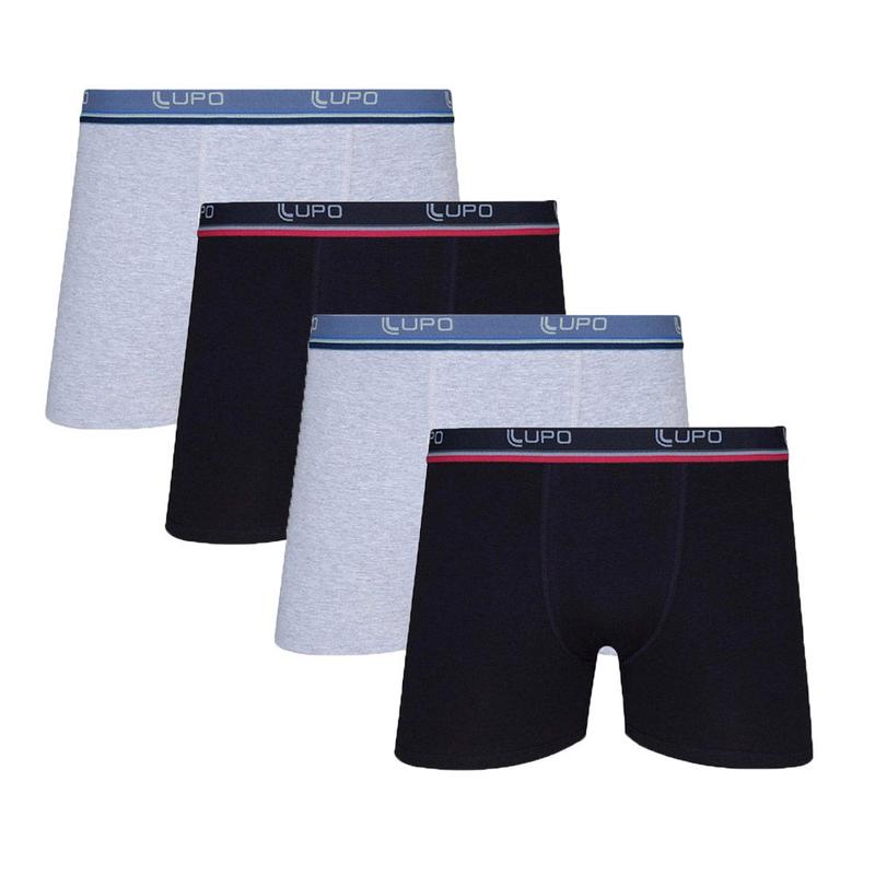 Kit 4 Cuecas Boxer Box Lupo Algodão Varias Cores - 523 - Cueca ...