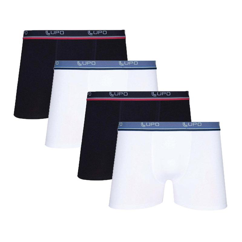 Kit 4 Cuecas Boxer Box Lupo Algodão Varias Cores - 523 - Cueca ...