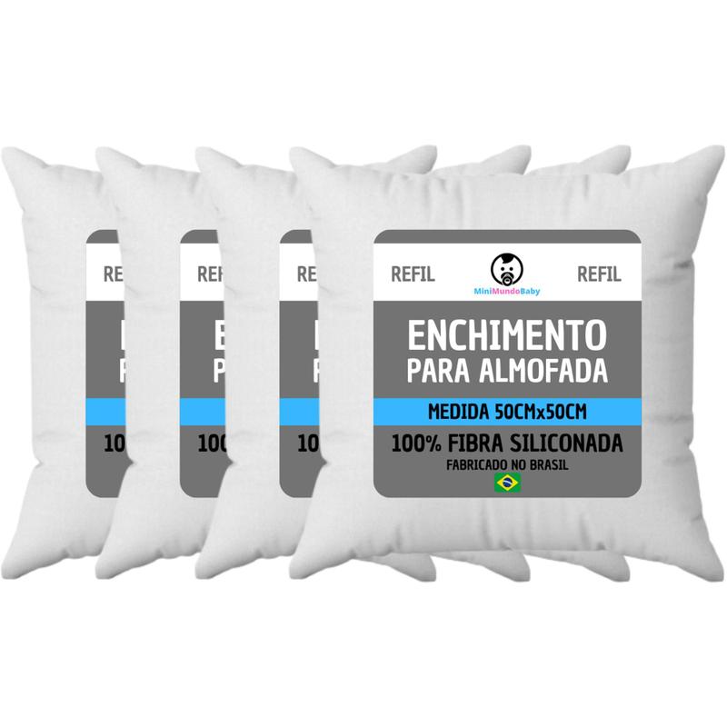 Kit 4 Enchimento Refil Para Almofada 50x50 Com Silicone - Mini Mundo ...