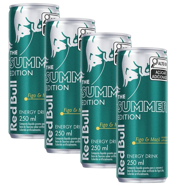 Kit 4 Energético Red Bull The Summer Edition Energy Drink Sabor Figo e ...