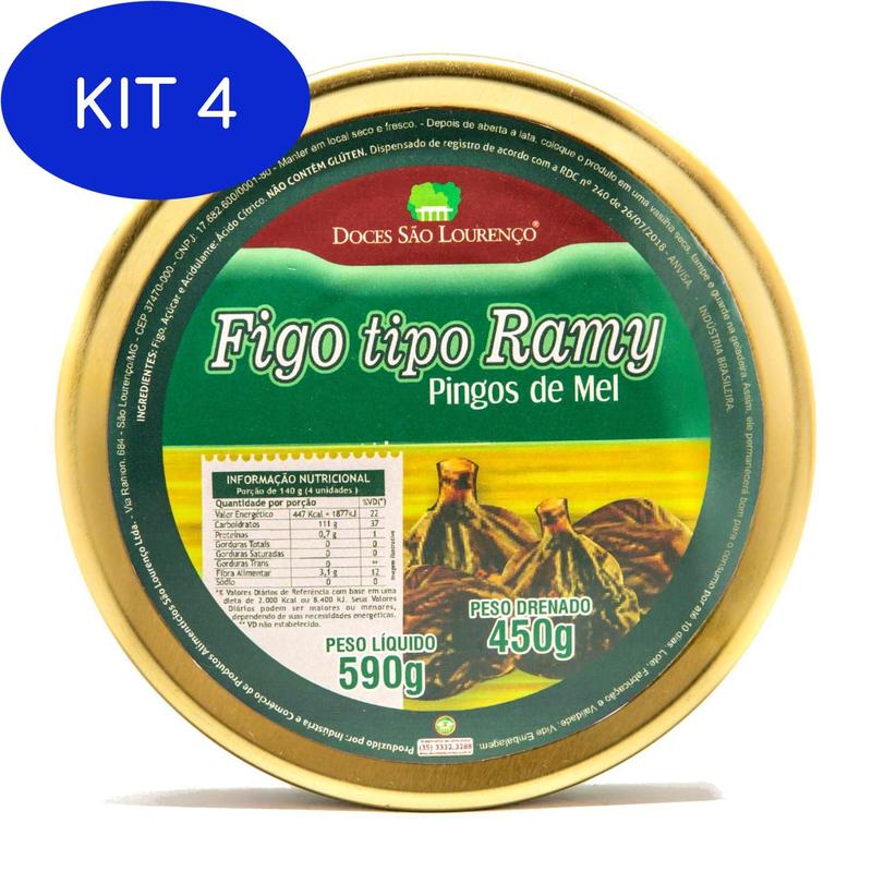 Kit 4 Figo Ramy São Lourenço Pingos De Mel 590G - Doces e Sobremesas ...