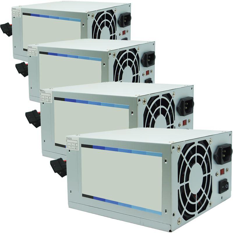 KIt 4 Fontes Pc Atx 200W Reais Real Silenciosa com Cabo de Força Nova ...