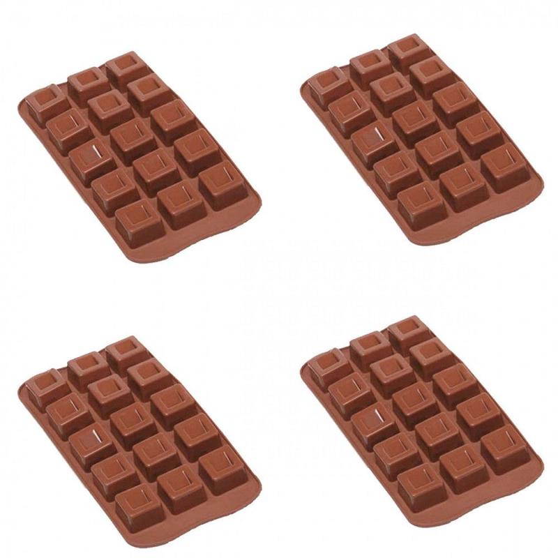 Kit 4 Formas de Silicone com 15 Cavidades para Chocolates e Bombons ...