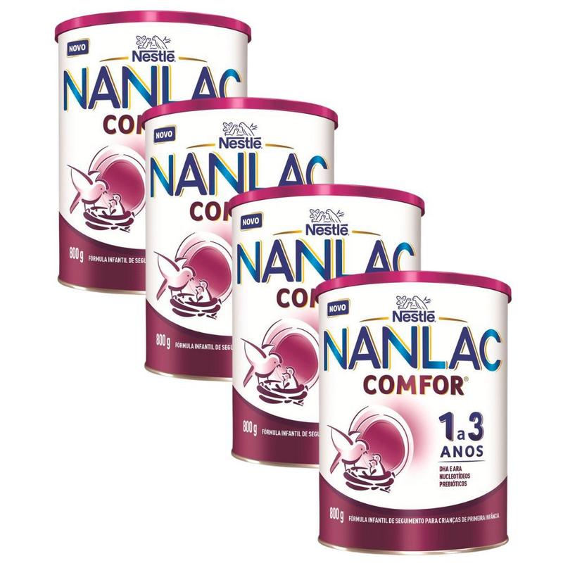 Kit 4 Fórmula Infantil NANLAC Comfor 800g - Fórmula Infantil - Magazine ...