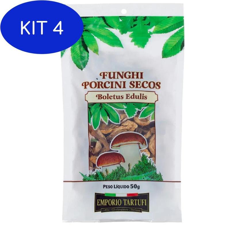 Kit 4 Funghi Porcini Seco Italiano Emporio Tartufi 50G - Temperos e ...