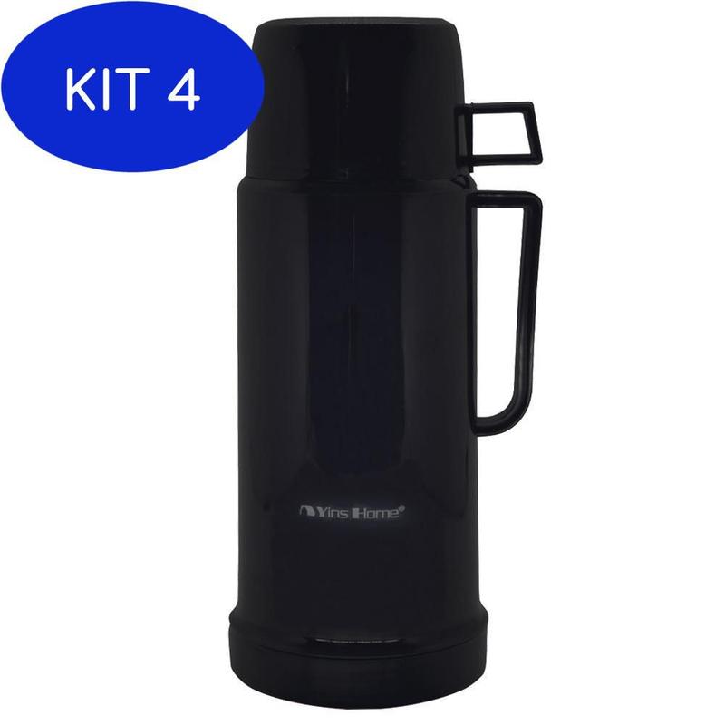 Kit 4 Garrafa Térmica Preta 600Ml - Topbellas - Garrafa Térmica ...