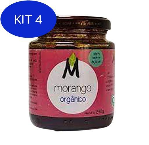 Kit 4 Geleia De Morango Orgânica Zero Açúcar Moça Terra 240G - Geleia ...