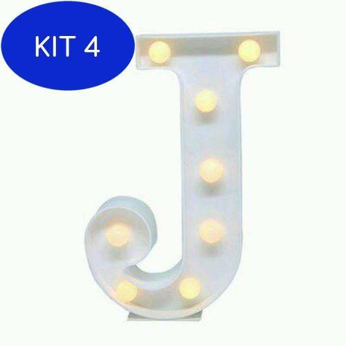 Kit 4 Letra J Luminária Decorativa Luminosa Led 3D Letra 22 cm - Hypem ...