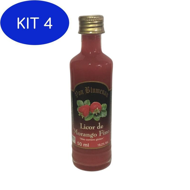 Kit 4 Licor De Morango Von Blumenau Mini Bebida 50Ml - Licor - Magazine ...